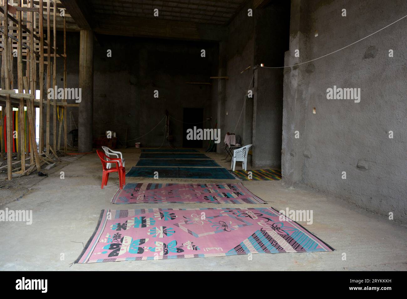Interior of a new mosque under construction, building a new grand ...