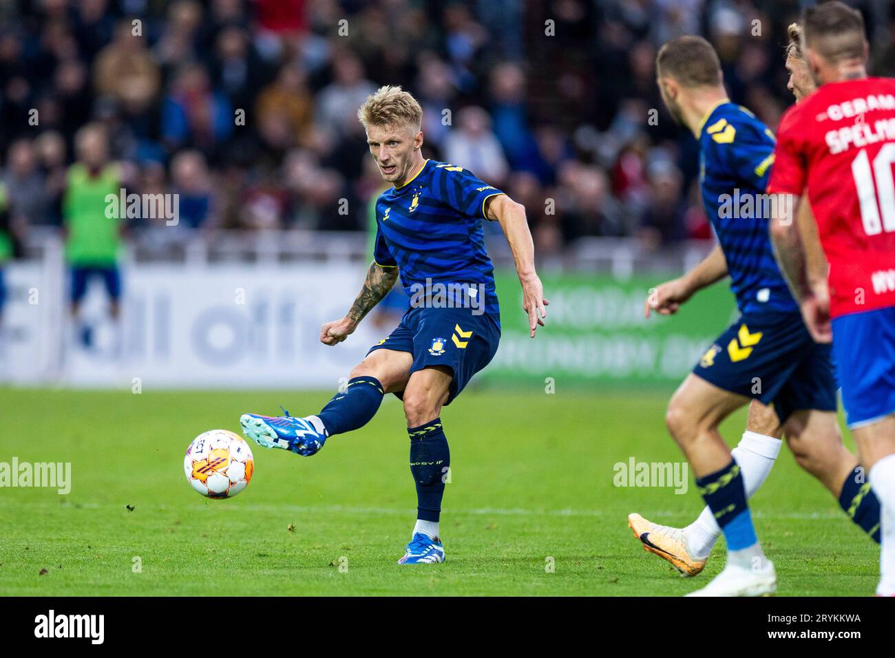 Hvidovre, Denmark. 01st Oct, 2023. Daniel Wass (10) of Broendby IF seen ...