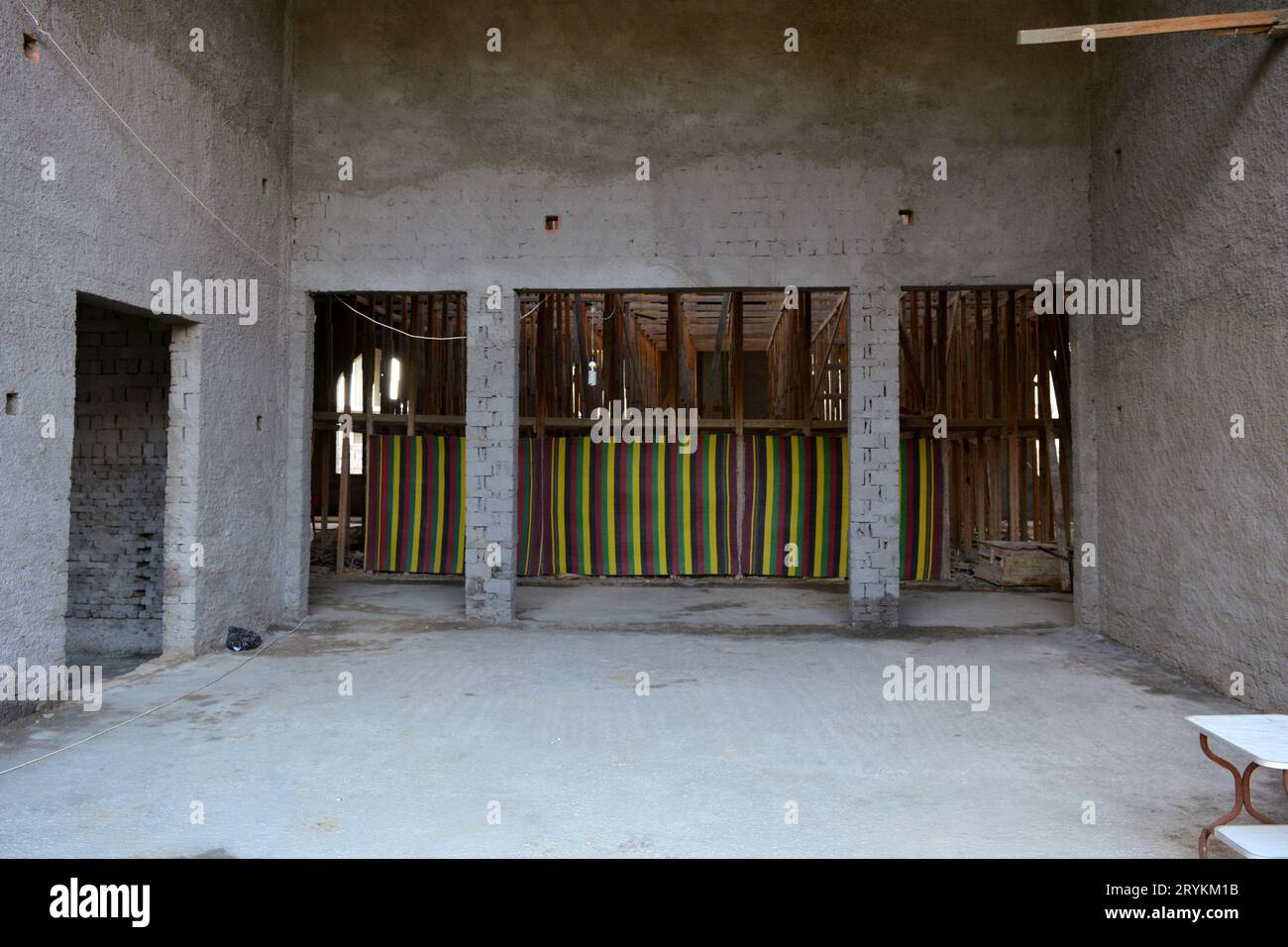 Interior of a new mosque under construction, building a new grand ...