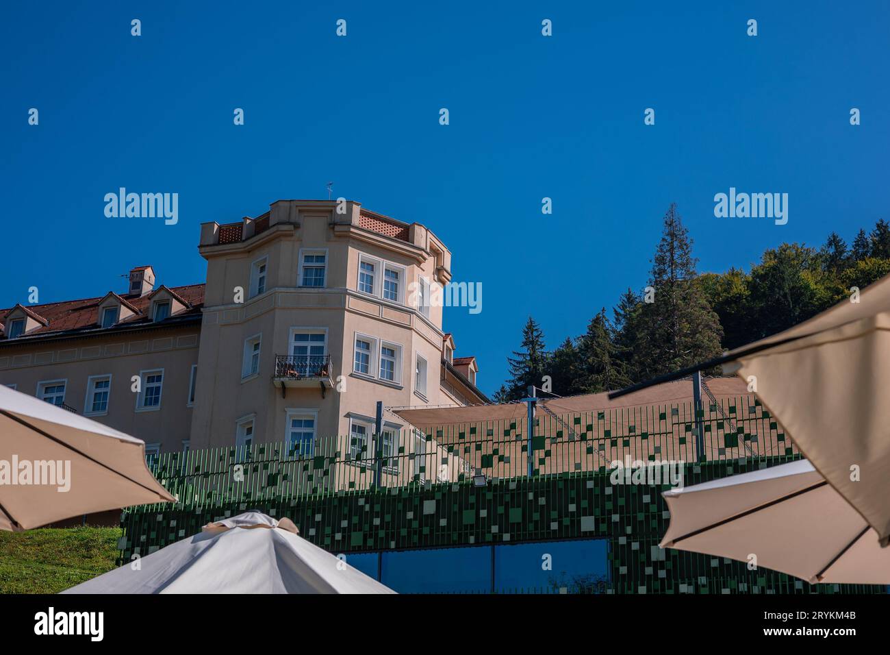 View of rimske terme resort, close to Rimske toplice village in central ...