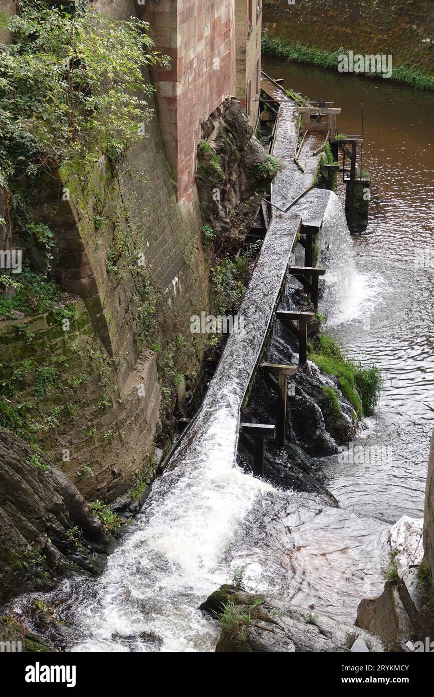 Waterfall and mill wheel in Saarburg Stock Photo - Alamy