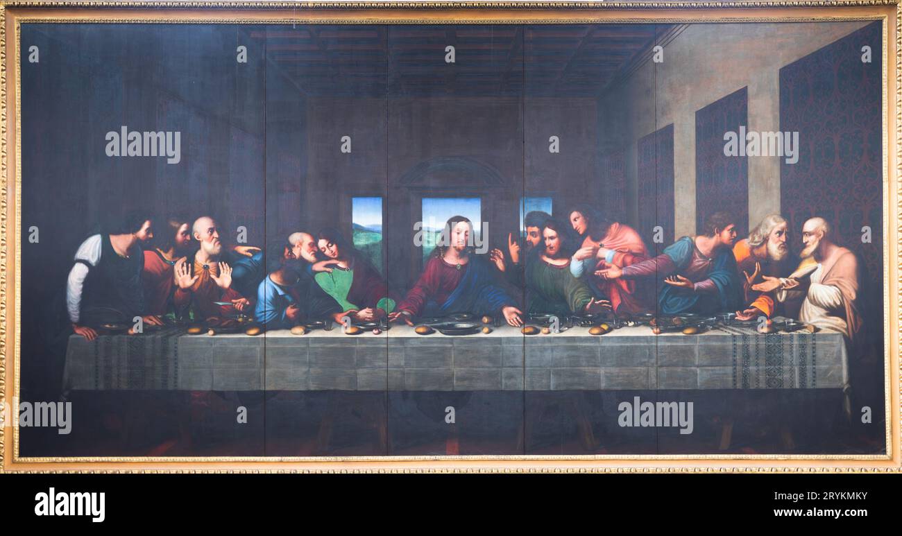 The painting of Last Supper in Turin Duomo after Leonardo da Vinci Stock Photo - Alamy