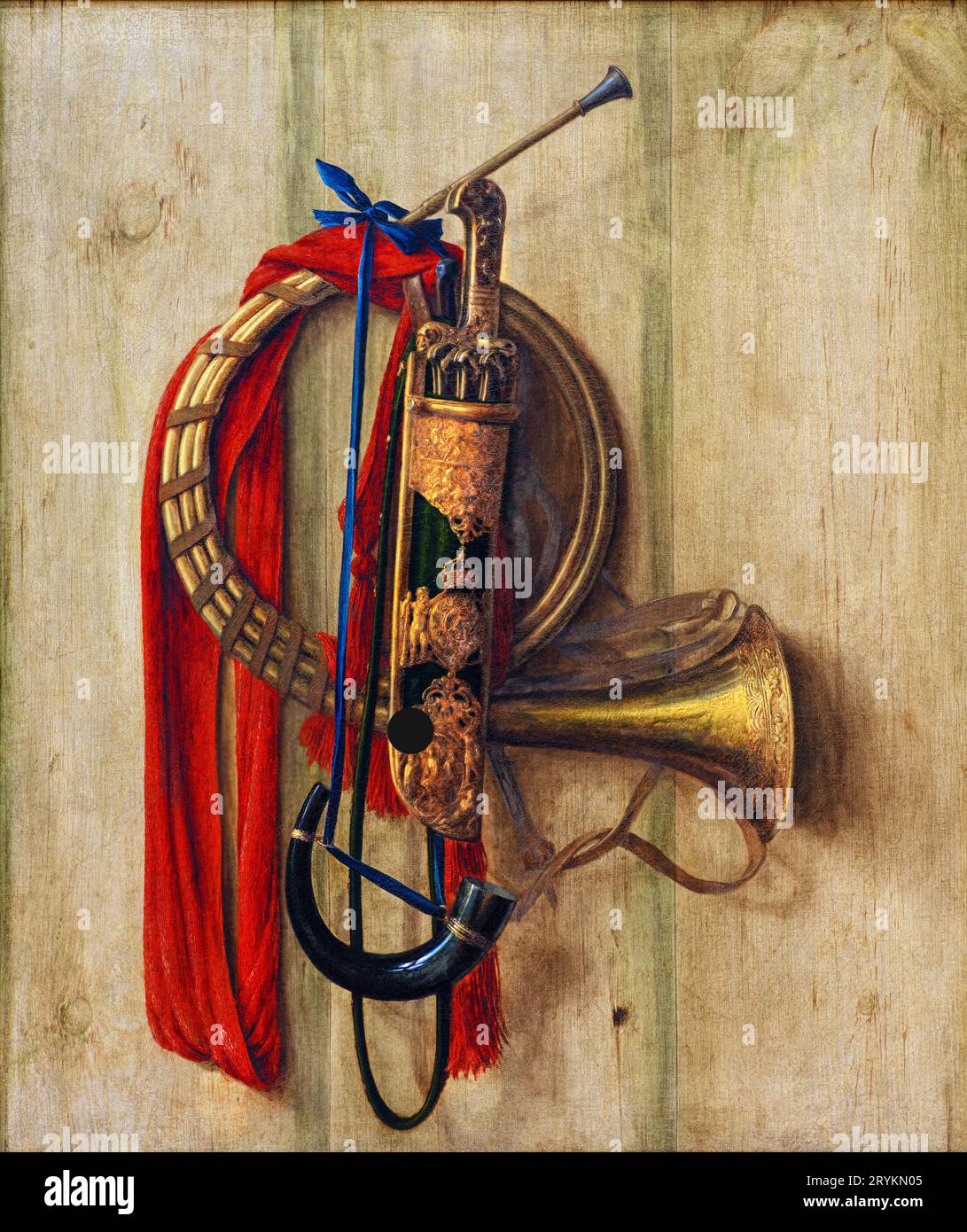 Trompe l'oeil with Christian V's equipment for parforce hunting by ...