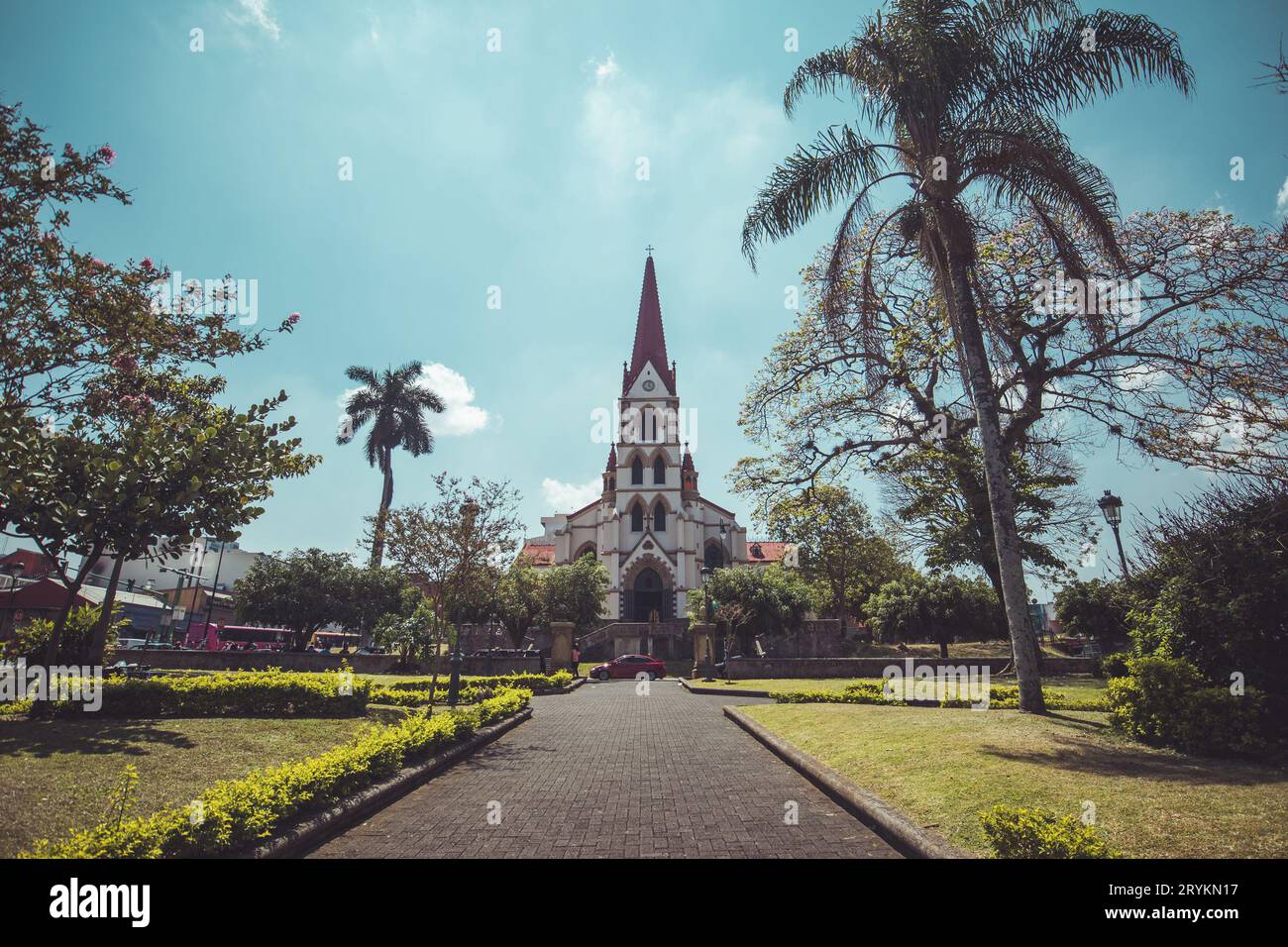 Beautiful church at the edge of a park in San Jose, the capital of ...