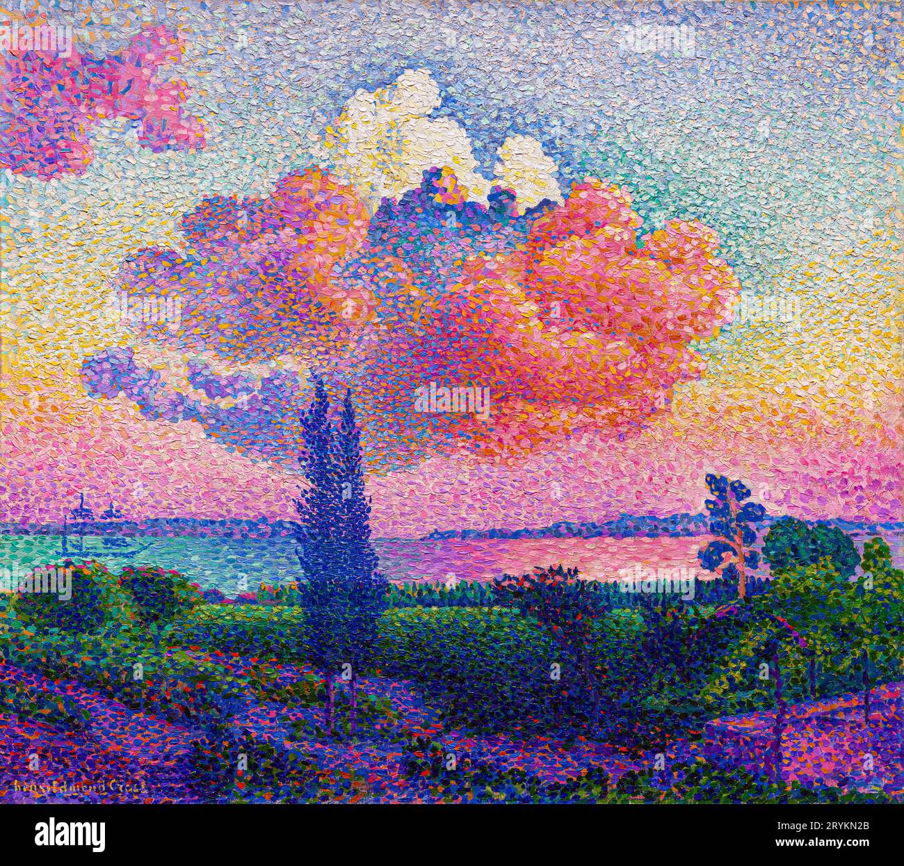 The Pink Cloud painting in high resolution by Henri-Edmond Cross Stock ...
