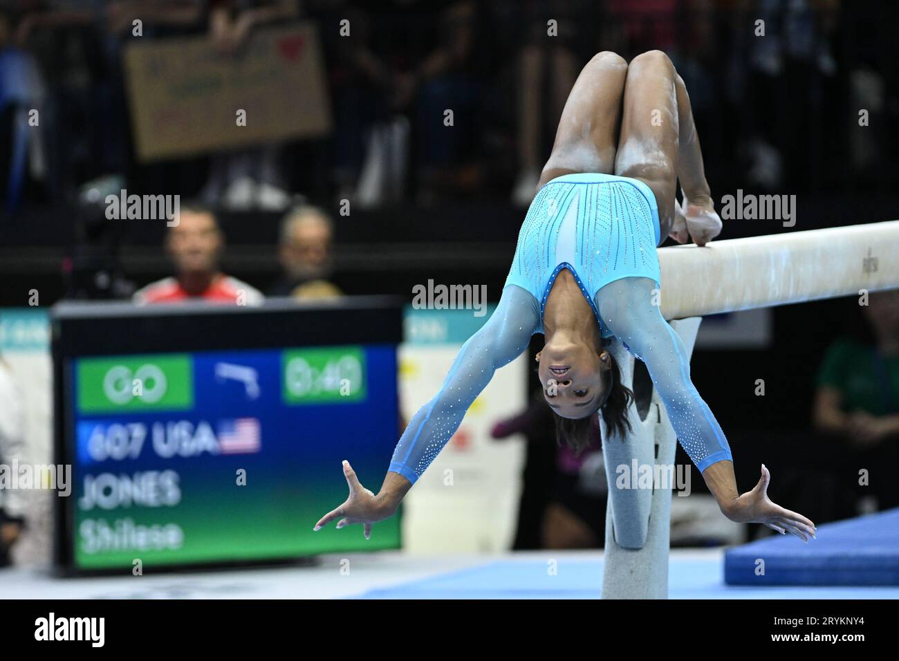 Antwerp, Belgium. 01st Oct, 2023. Shilese Jones (USA) beam during 52nd ...