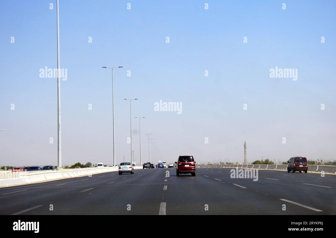 Giza, Egypt, September 16 2023: 26th of July corridor road development ...