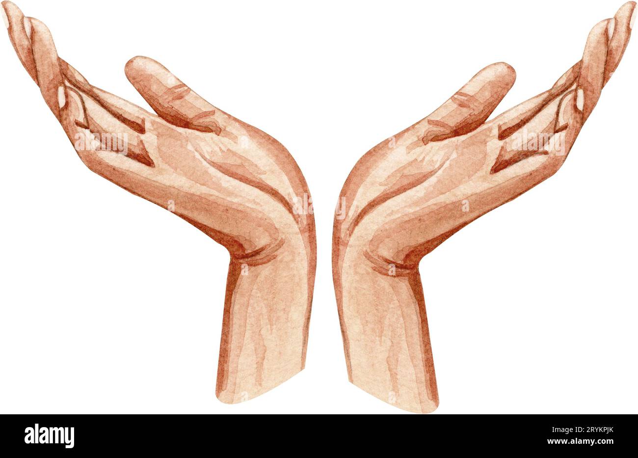 Watercolor hand illustration. Holding hands. Hope concept. charity ...