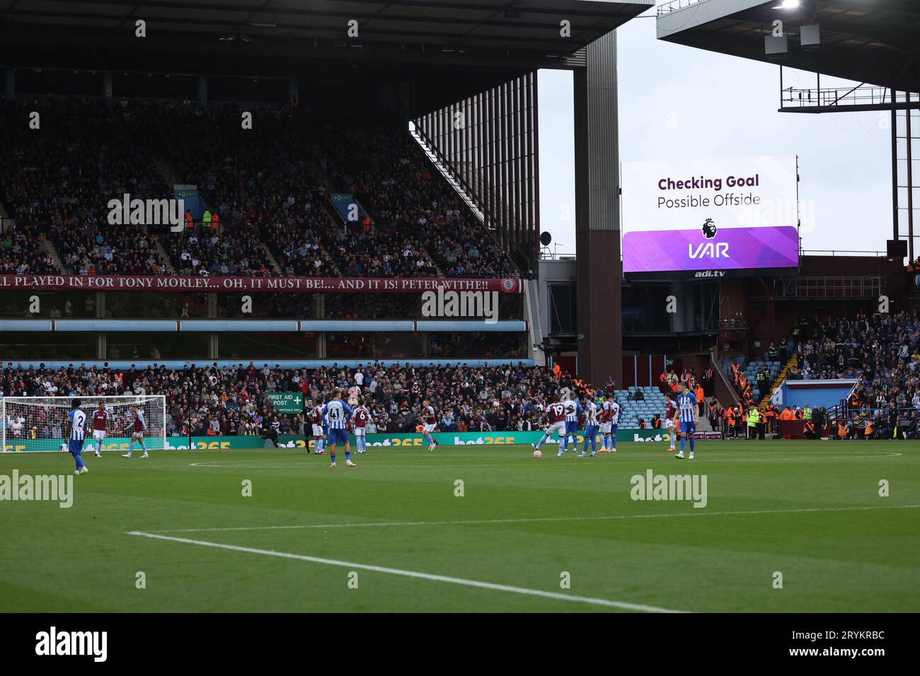Birmingham, UK. 30th Sep, 2023. The electronic scoreboard show VAR ...