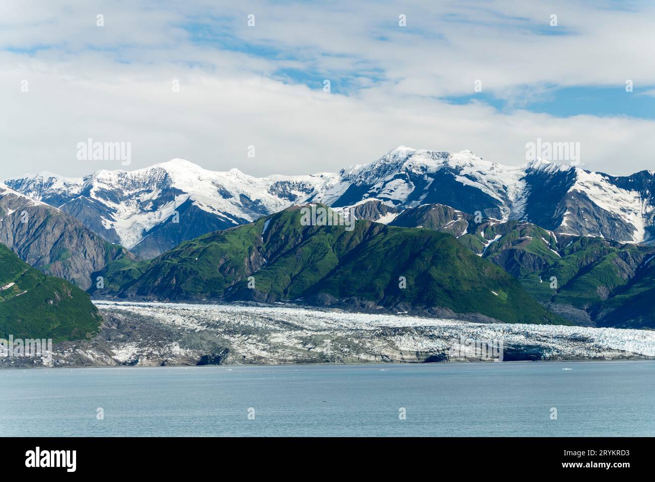 view of the Hubbard Glacier, Alaska, from a ship in Disenchantment Bay ...