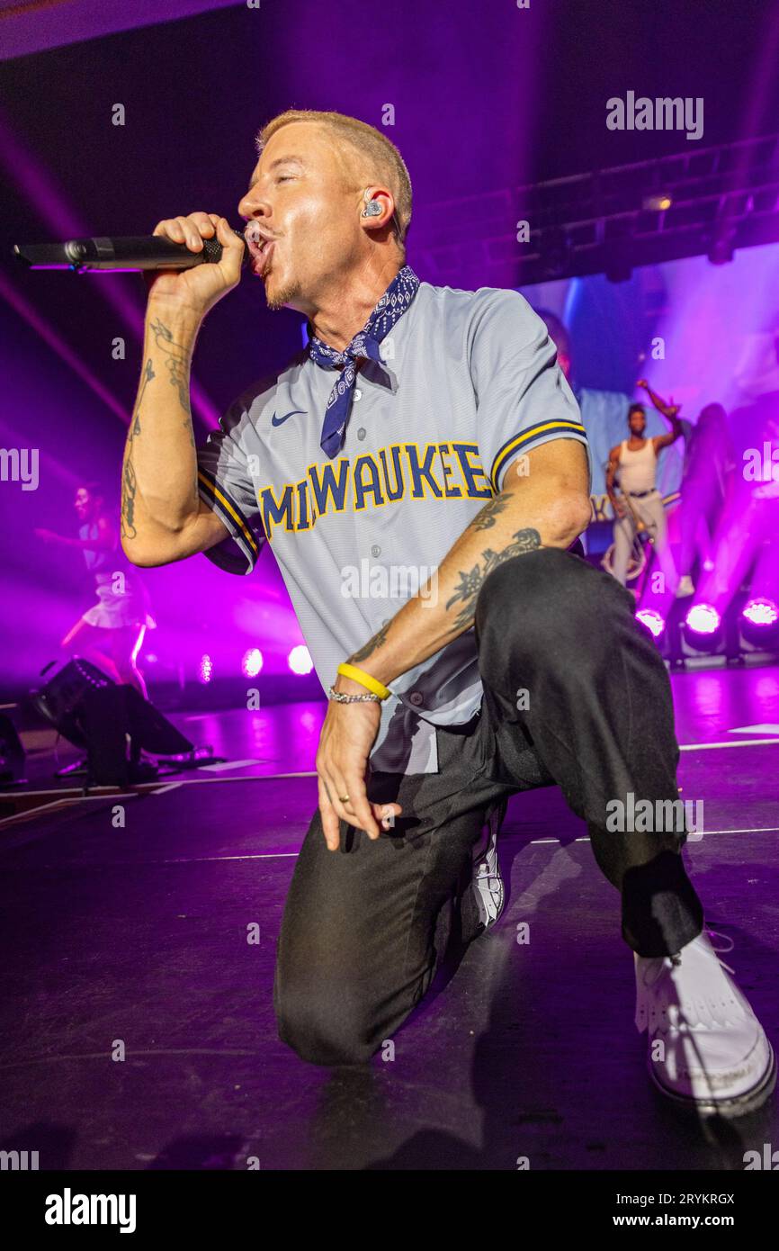 Milwaukee, USA. 30th Sep, 2023. Rapper Macklemore (Ben Haggerty) during ...