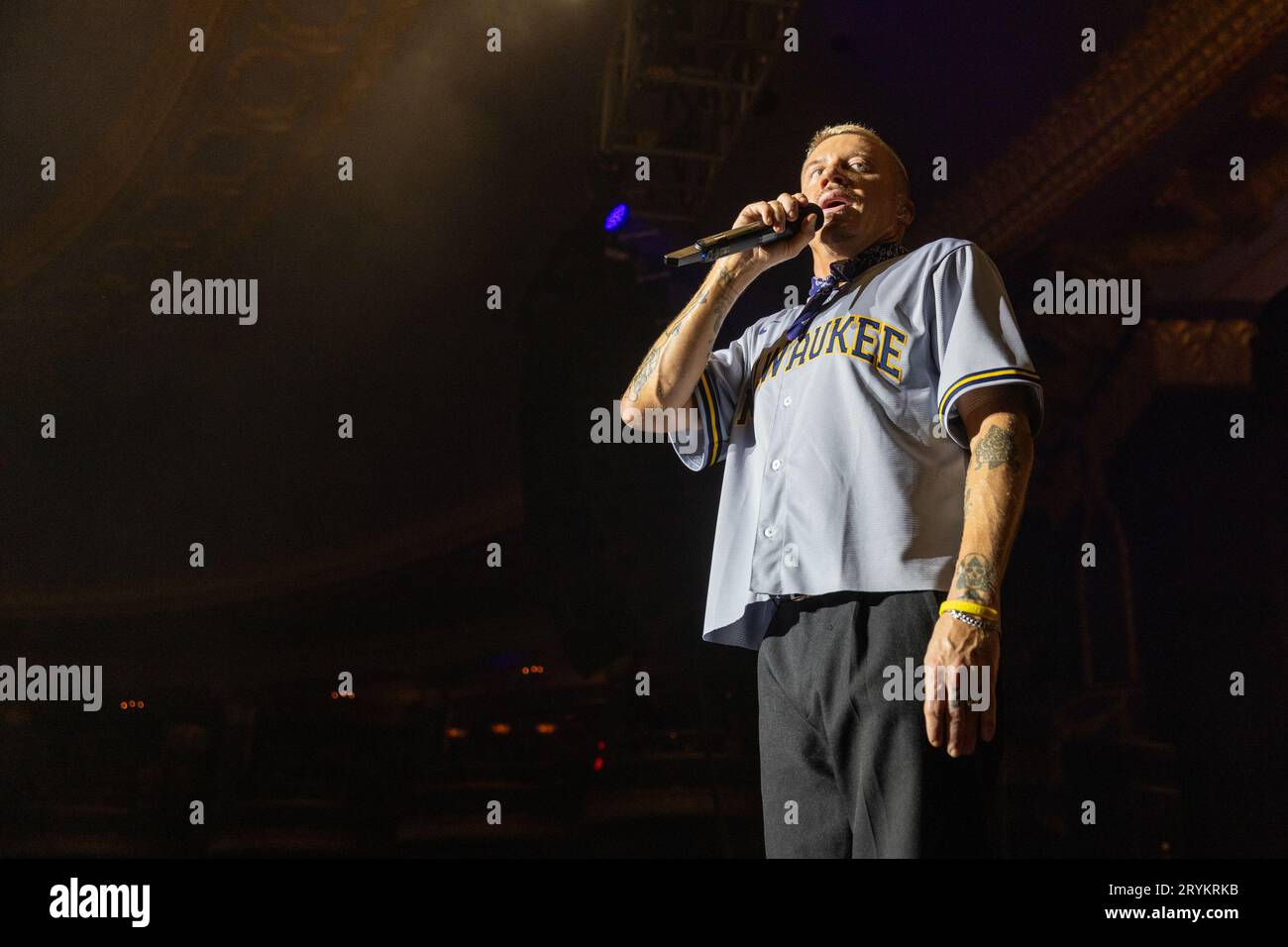 Milwaukee, USA. 30th Sep, 2023. Rapper Macklemore (Ben Haggerty) during ...