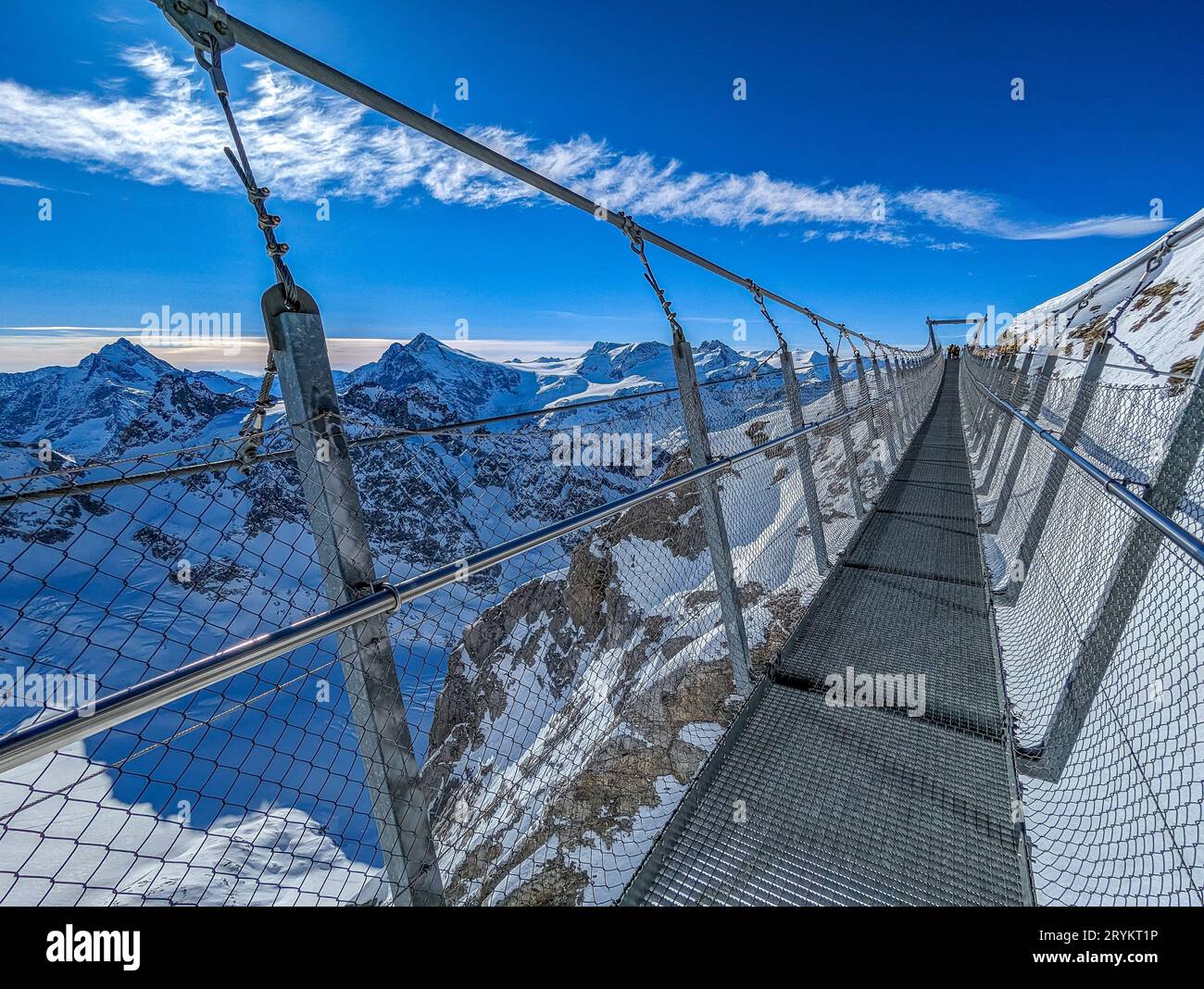 Aerial panoramic winter landscape in Swiss Alps, famous Engelgerg ...
