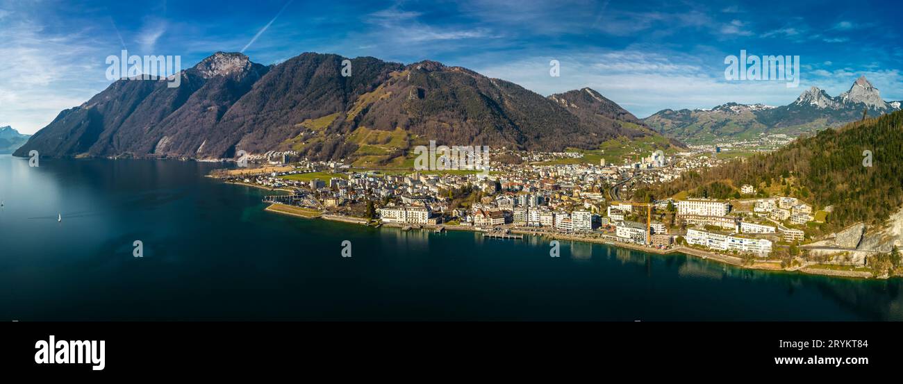 Brunnen switzerland aerial hi-res stock photography and images - Alamy