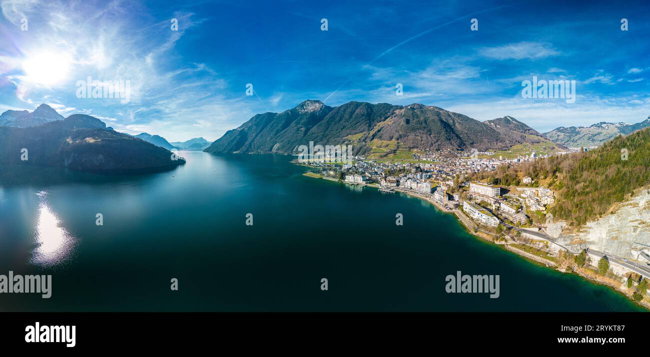 Brunnen switzerland aerial hi-res stock photography and images - Alamy