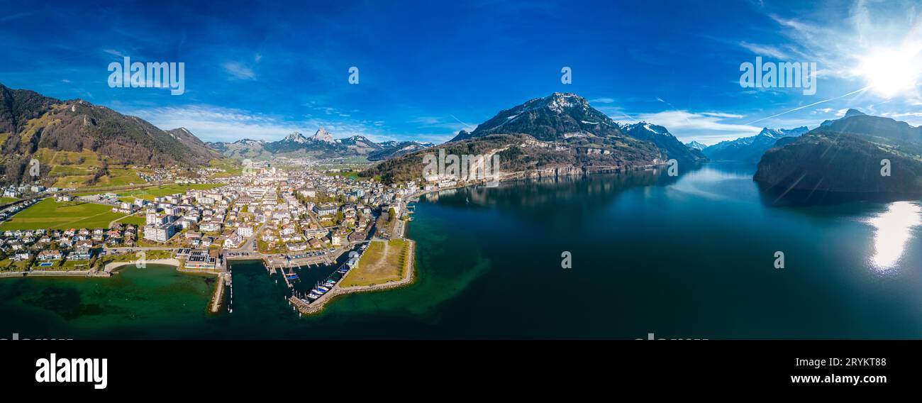 Brunnen switzerland aerial hi-res stock photography and images - Alamy