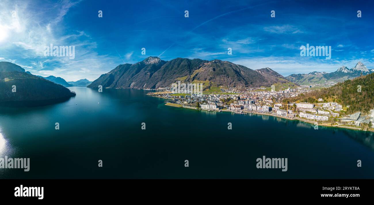 Brunnen switzerland aerial hi-res stock photography and images - Alamy