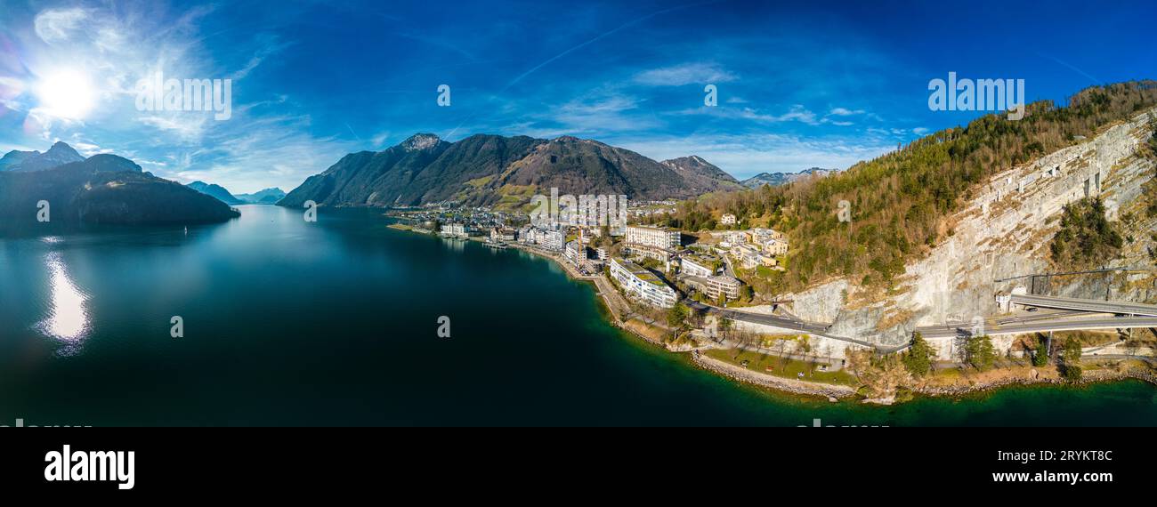 Brunnen switzerland aerial hi-res stock photography and images - Alamy