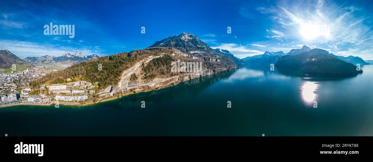 Brunnen switzerland aerial hi-res stock photography and images - Alamy