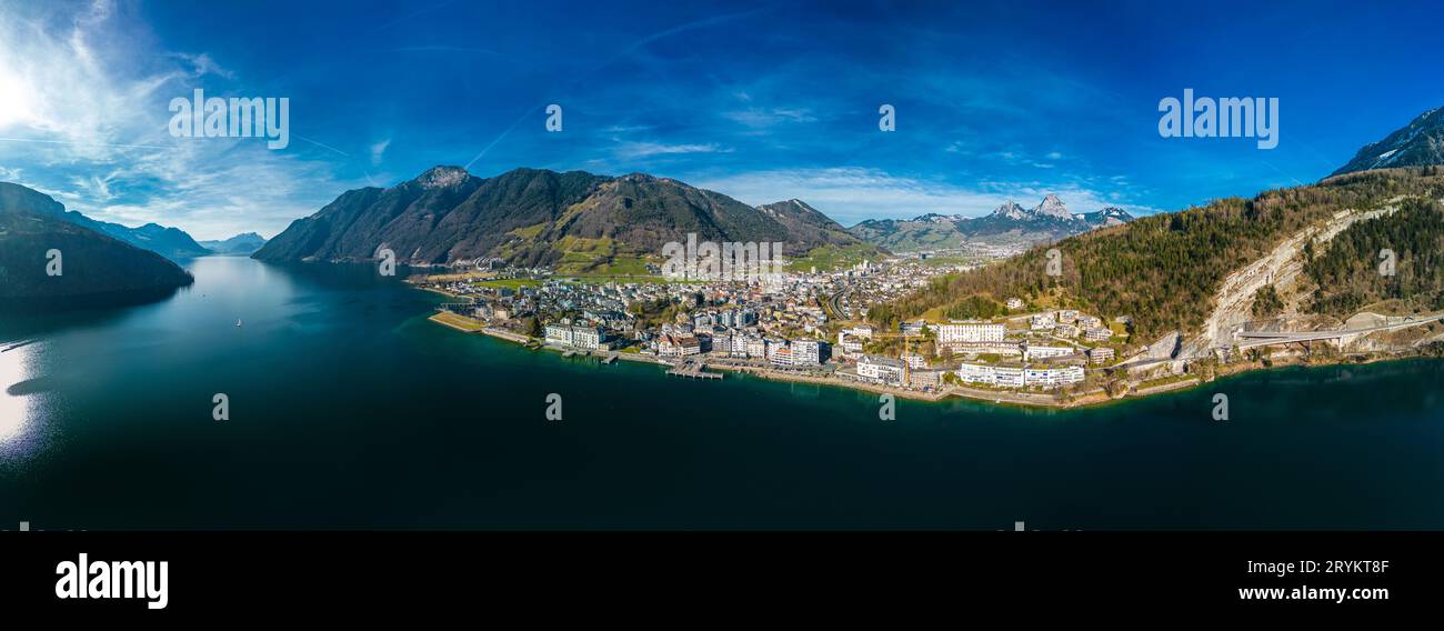 Brunnen switzerland aerial hi-res stock photography and images - Alamy
