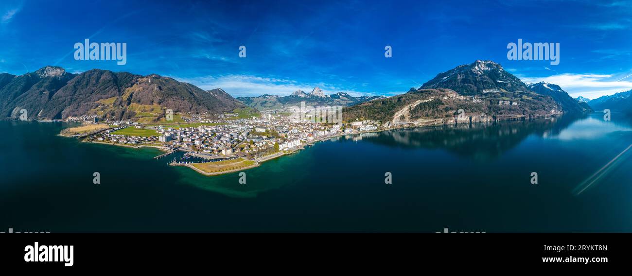 Brunnen switzerland aerial hi-res stock photography and images - Alamy