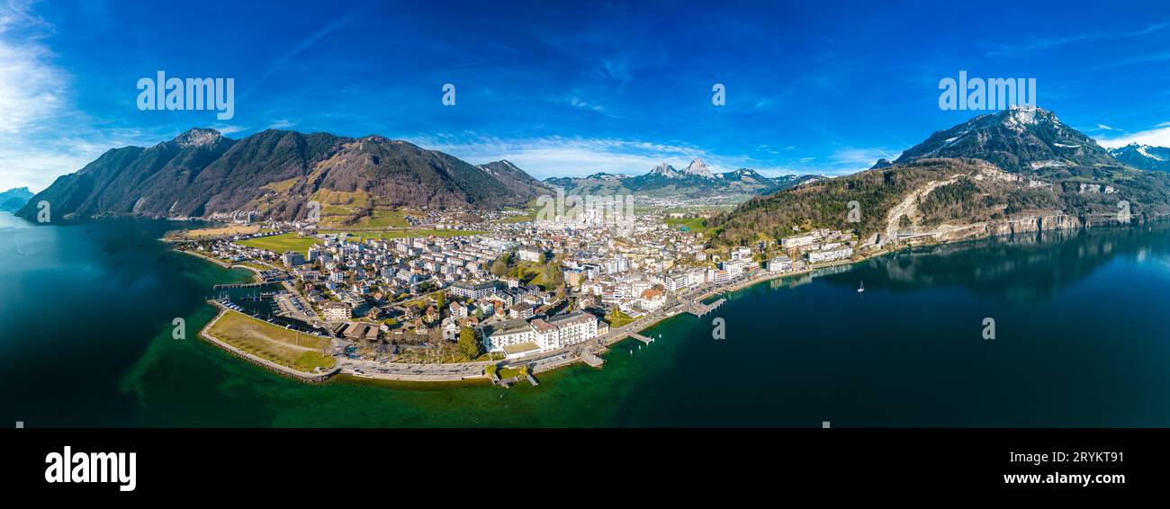 Brunnen switzerland aerial hi-res stock photography and images - Alamy