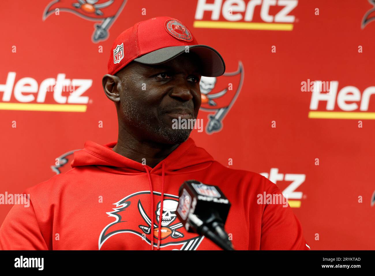 Tampa Bay Buccaneers head coach Todd Bowels speaks to media after an ...