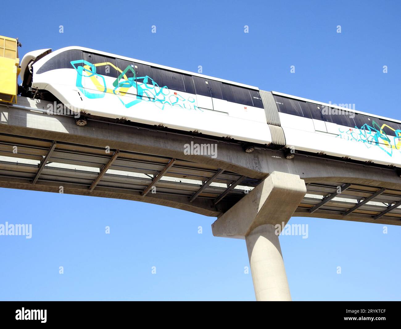 Cairo, Egypt, September 28 2023: installation of Egypt monorail vehicle ...