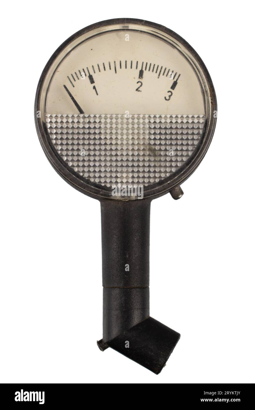 Vintage retro automotive manometer isolated on white background Stock ...