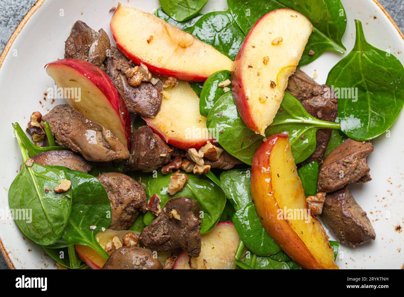 Close Up of Healthy Salad with Iron Rich Ingredients Chicken Liver ...