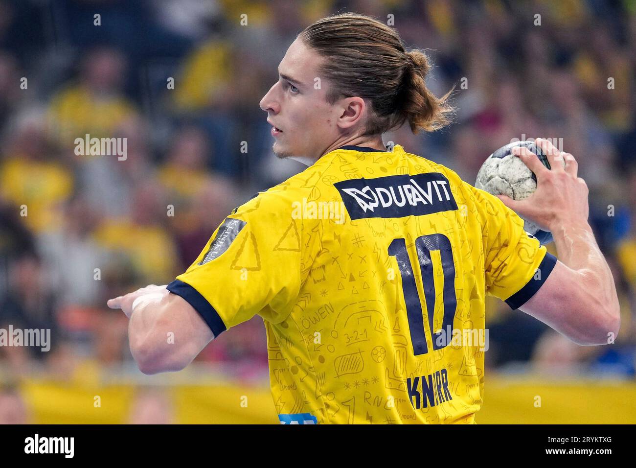 Mannheim, Deutschland. 01st Oct, 2023. Juri Knorr (RNL, 10), am Ball ...