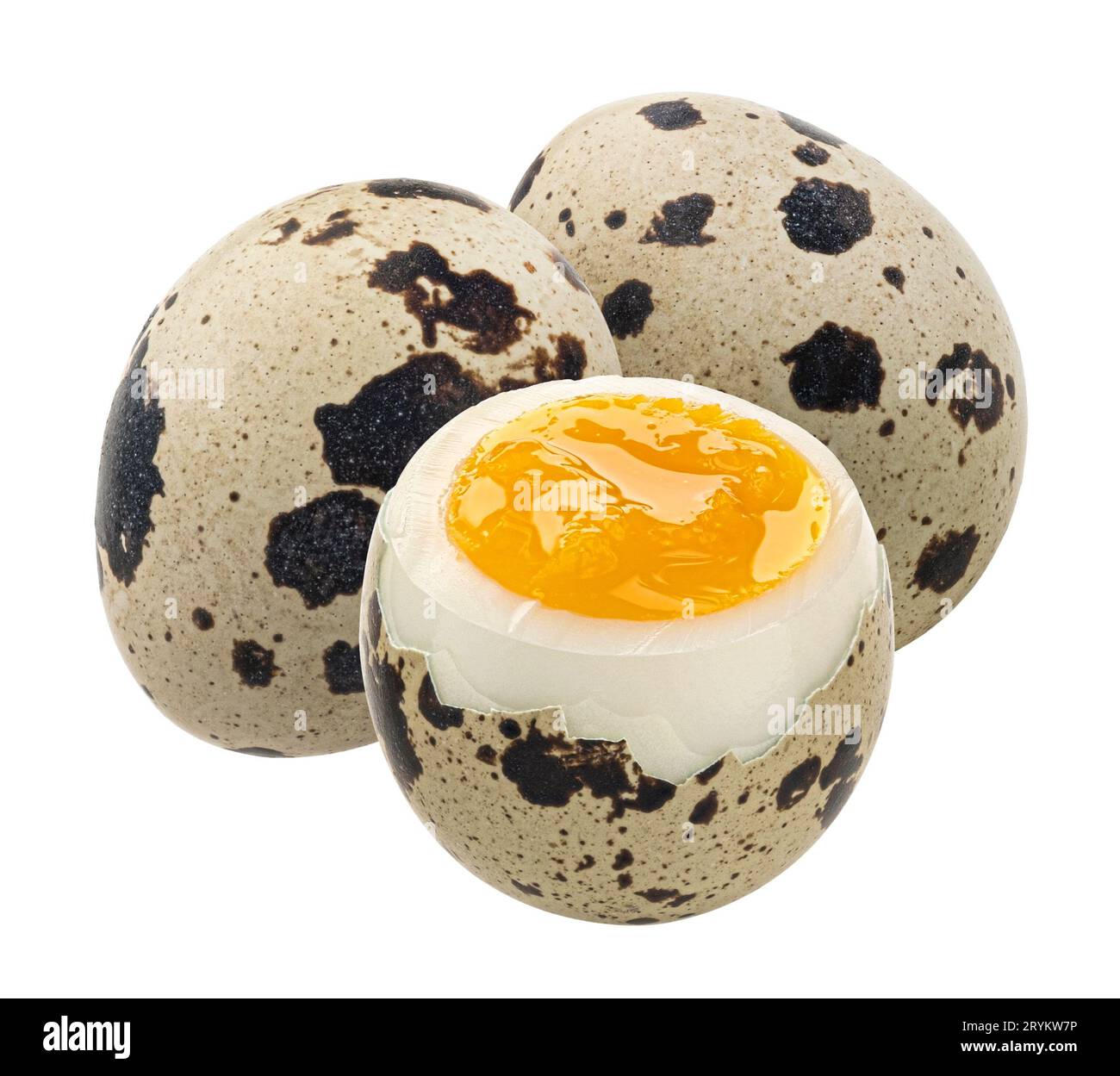 Whole quail egg broken Cut Out Stock Images & Pictures - Alamy