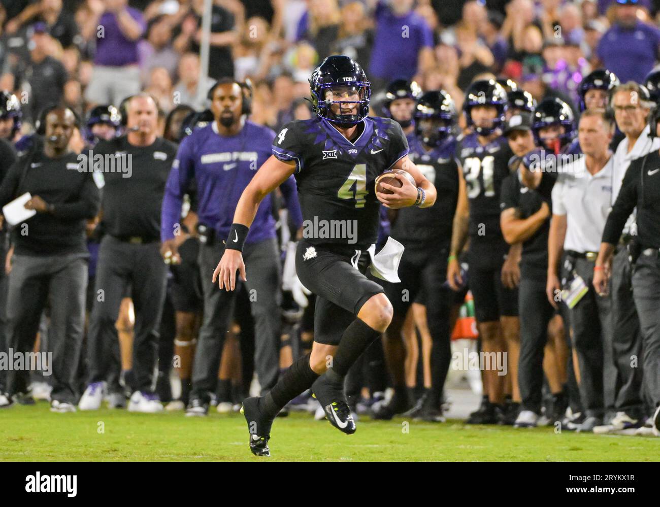 Fort Worth, Texas, USA. 30th Sep, 2023. TCU Horned Frogs quarterback ...