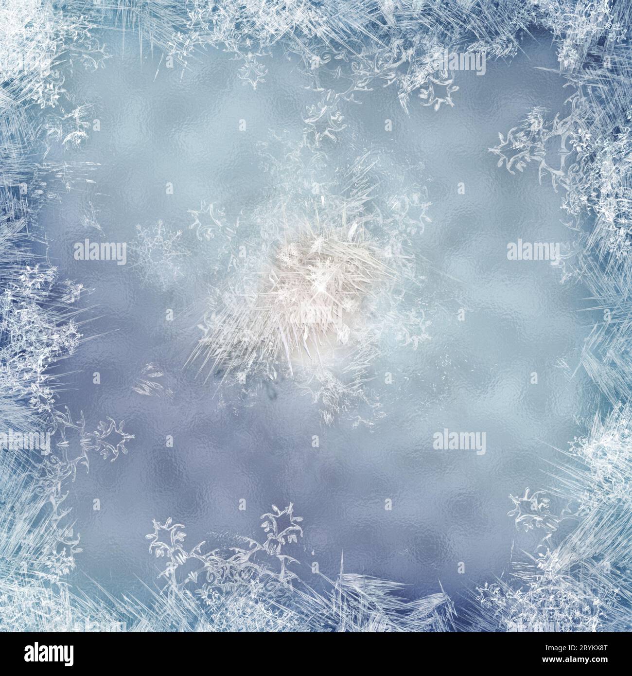 Frost patterns on frozen window as a symbol of Christmas wonder Stock ...