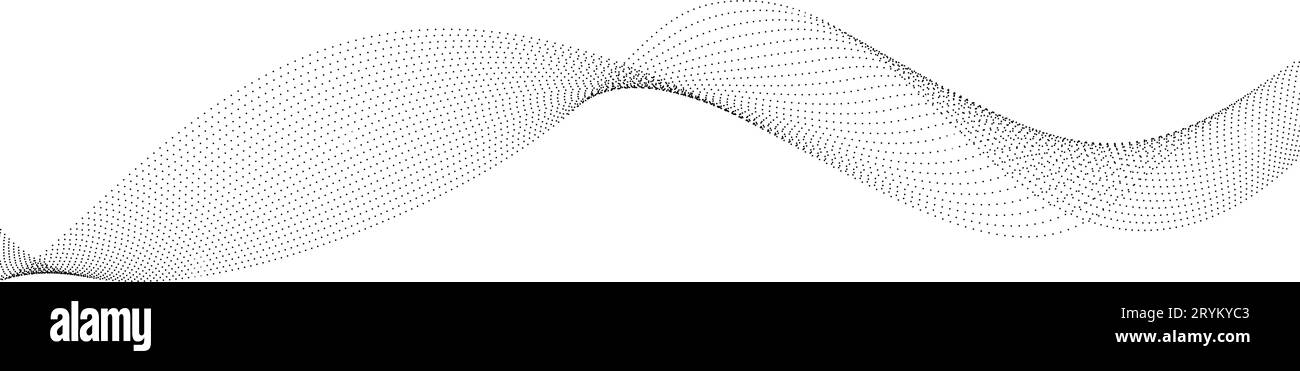 Abstract digital wave of particles. Technology background. Vector ...