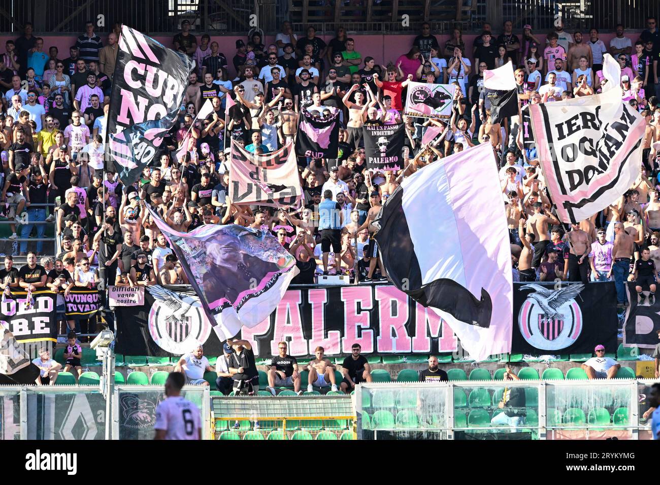 Palermo, Italy. 01st Oct, 2023. Palermo F.C. supporters during the ...