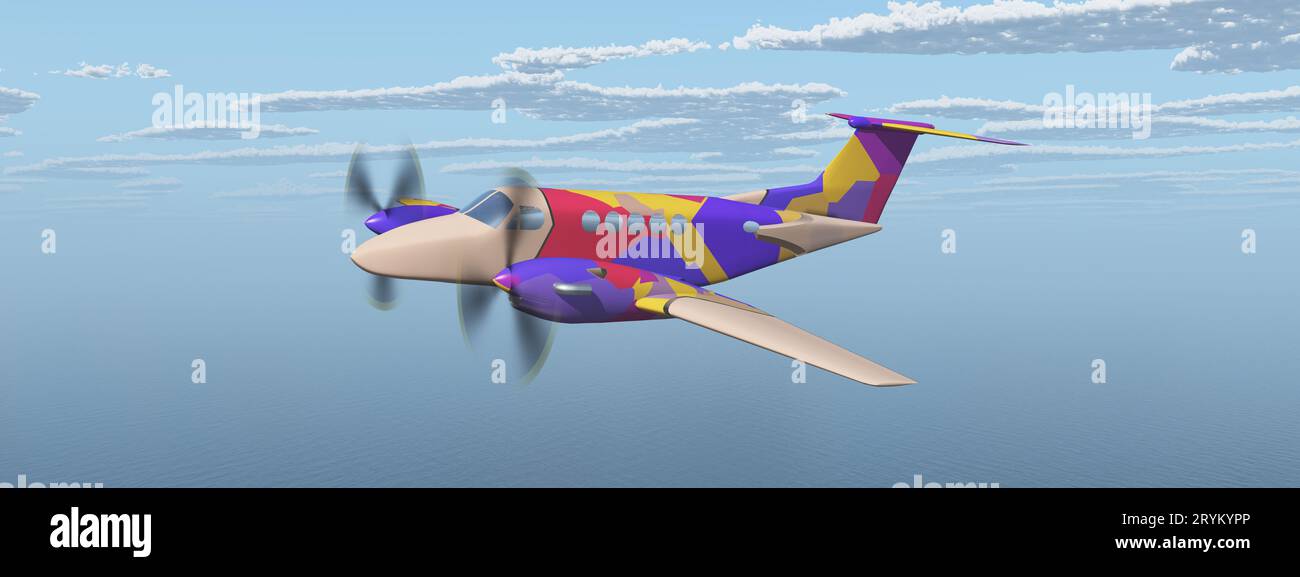 Twin engine commercial aircraft over the sea Stock Photo - Alamy