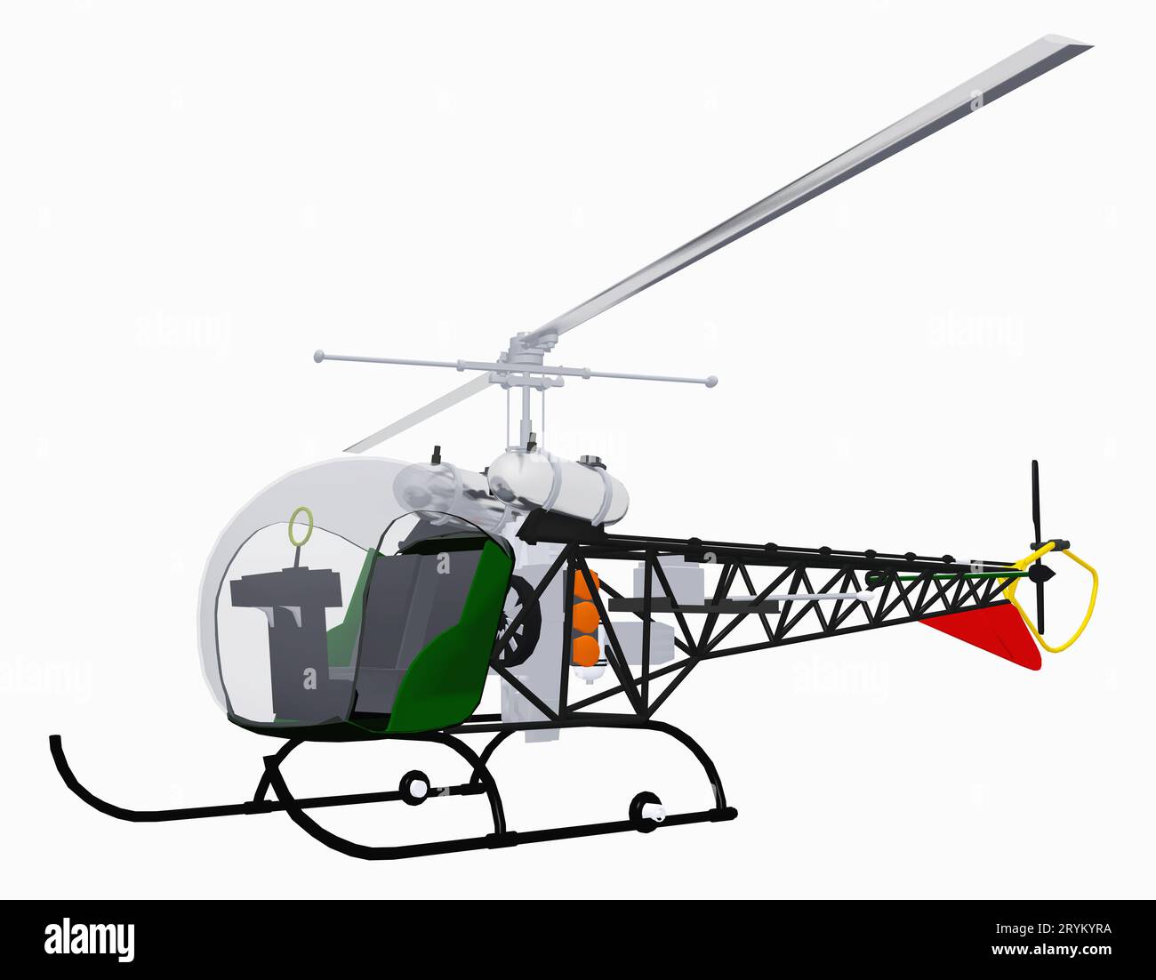 Light helicopter isolated on white background Stock Photo - Alamy