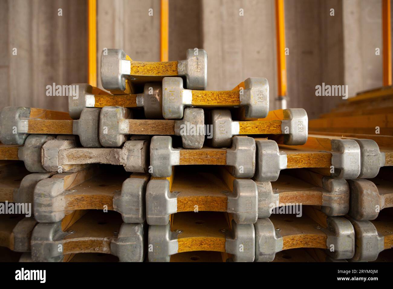 Scaffolding boards inside Humboldt Forum construction site in 2014 ...