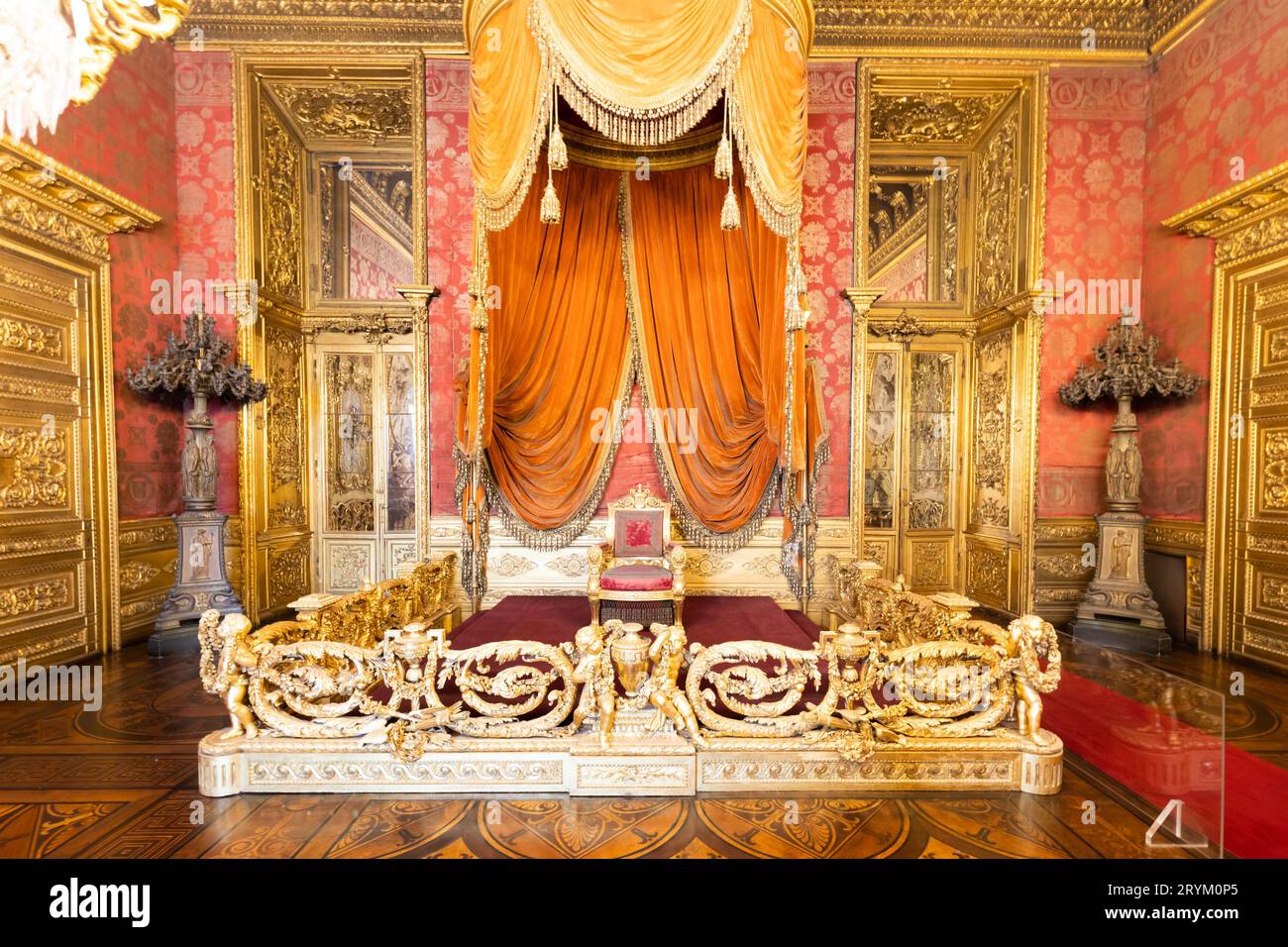 Royal Palace Throne Room. Luxury elegant ancient interior, circa 1860 ...