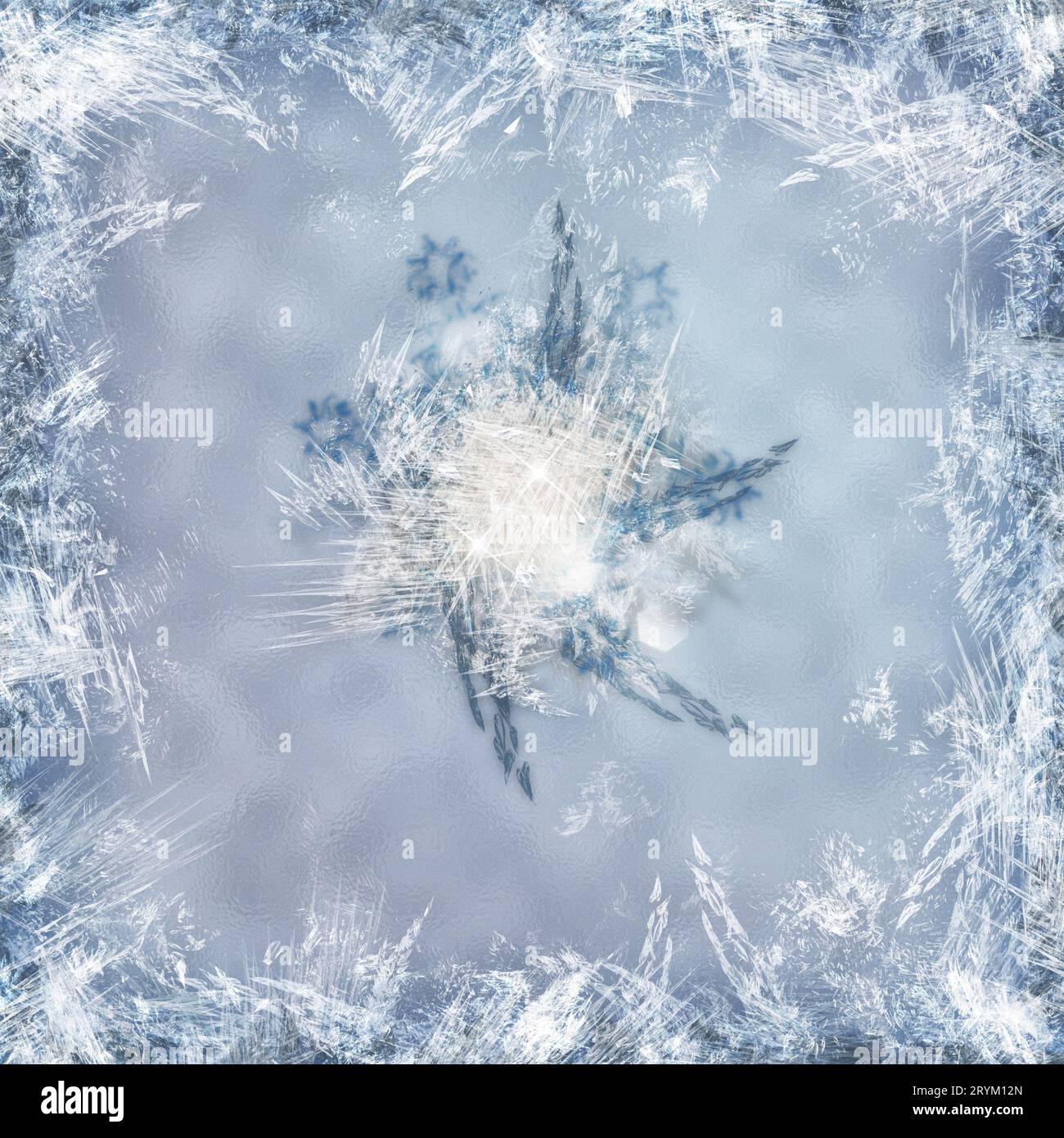 Frost patterns on frozen window as a symbol of Christmas wonder Stock ...