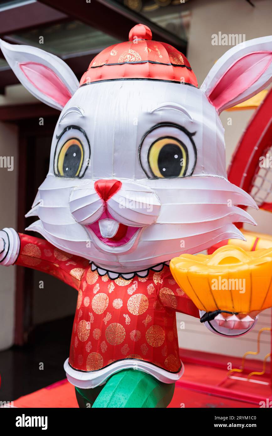 Rabbit decoration - Chinese New Year 2023 at the entrance of Buddha ...