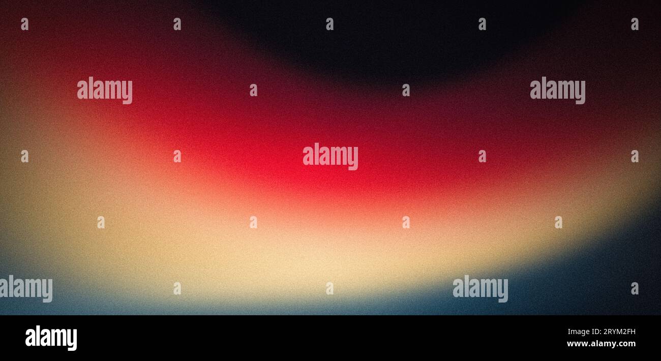 Red blue yellow abstract color wave on black grainy background, noise ...