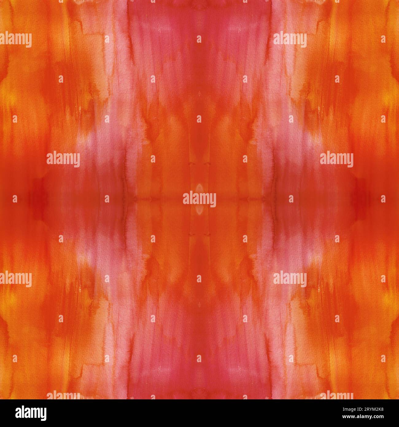 Seamless tie-dye pattern of orange color on white silk. Hand painting ...