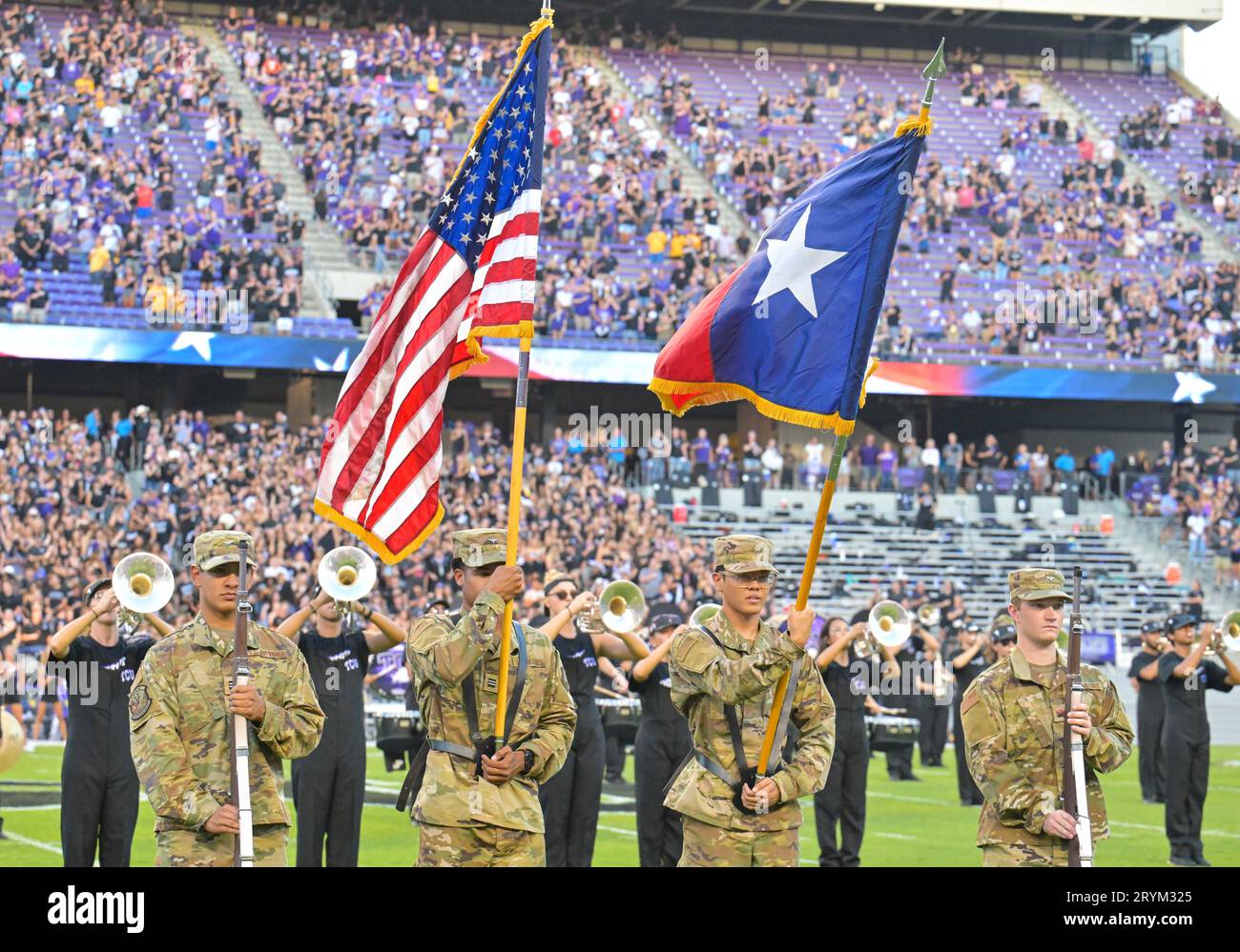 Fort Worth, USA. 30th Sep, 2023. September 30 2023: ROTC member hold up ...