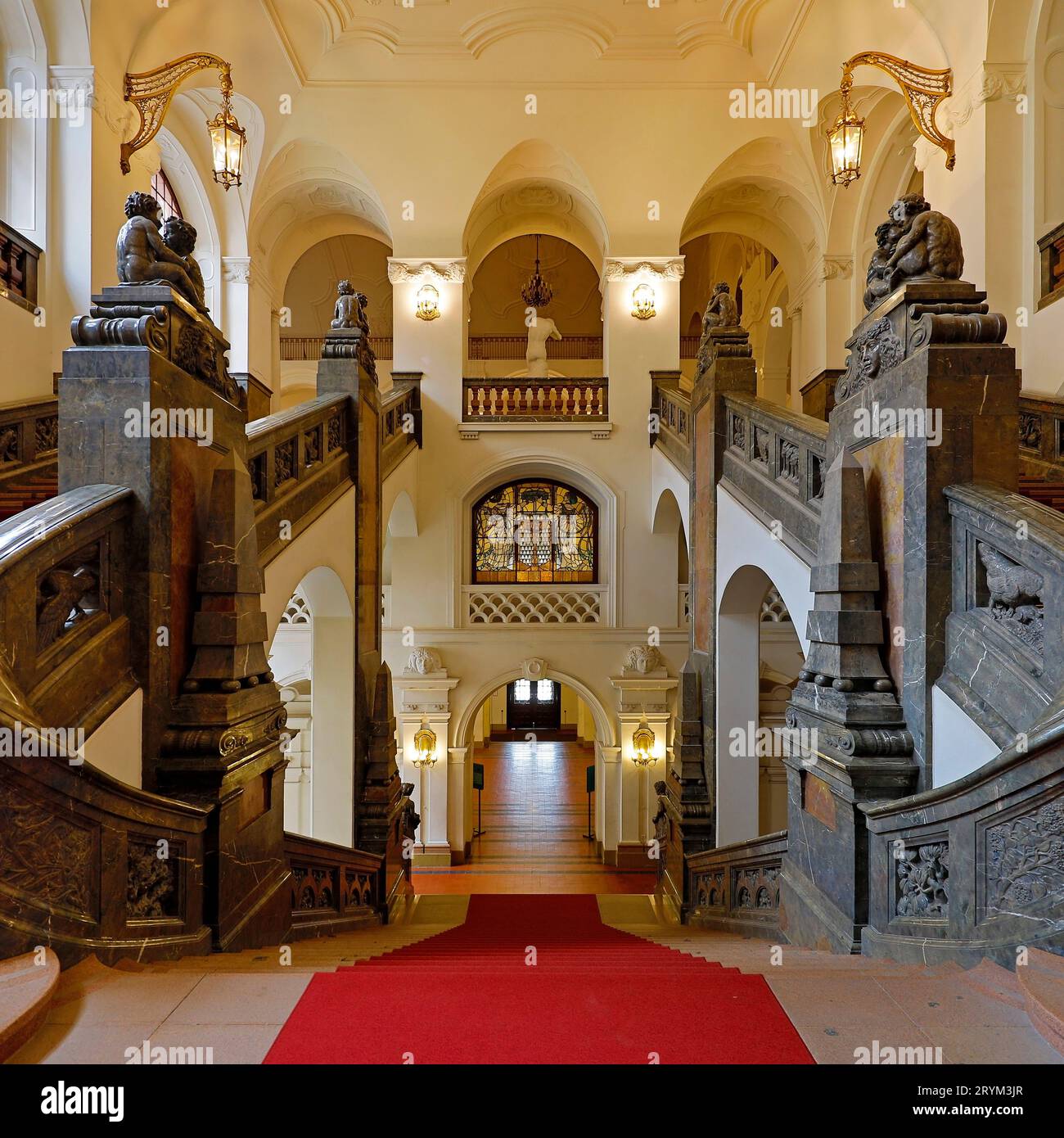 Main Staircase, New Town Hall, Leipzig, Saxony, Germany, Europe Stock ...