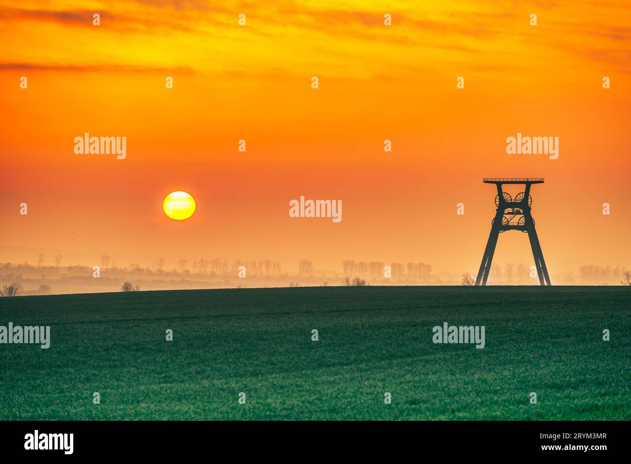 Sunrise at the winding tower Stock Photo - Alamy
