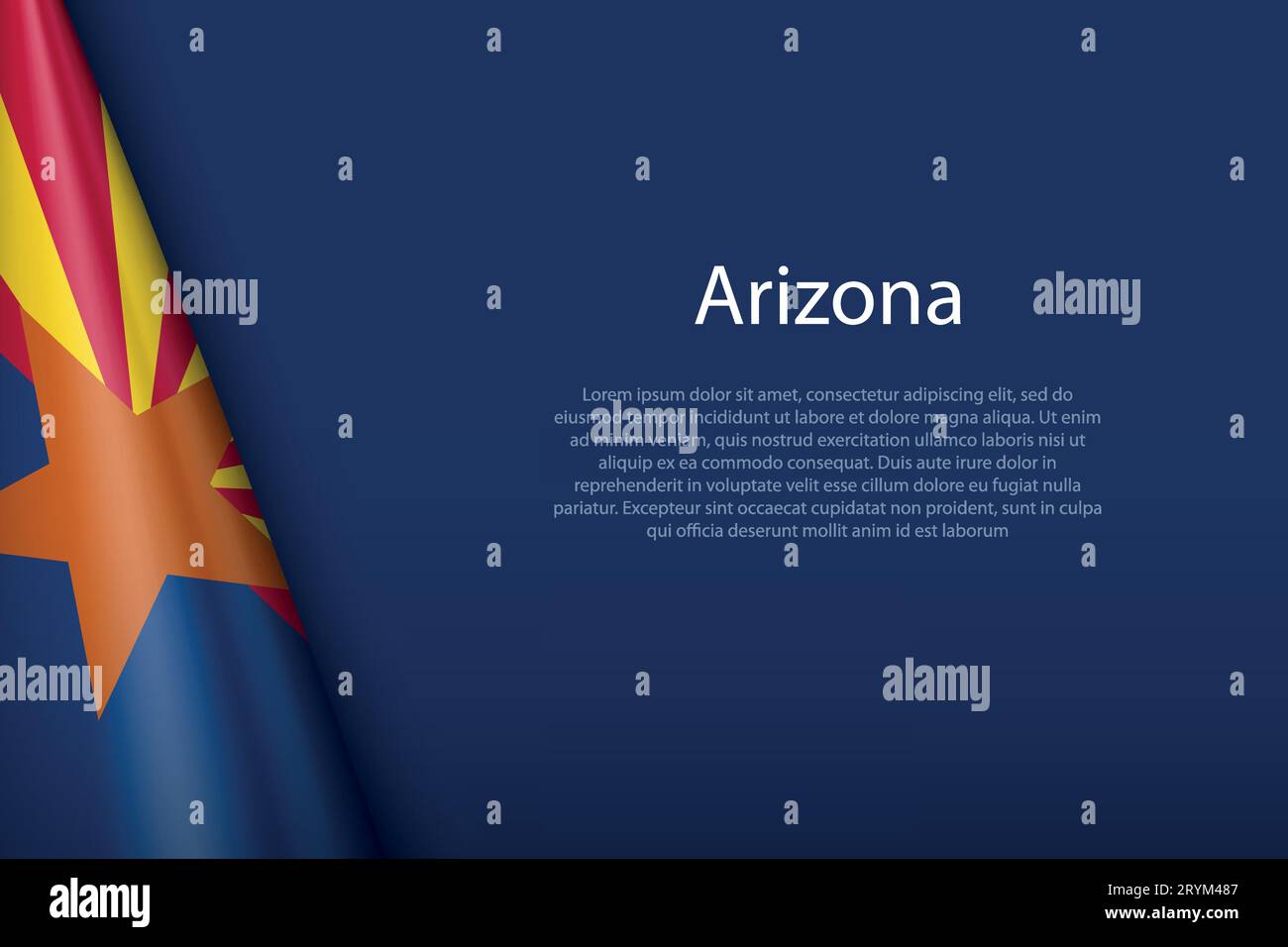3d flag Arizona, state of United States, isolated on background with ...