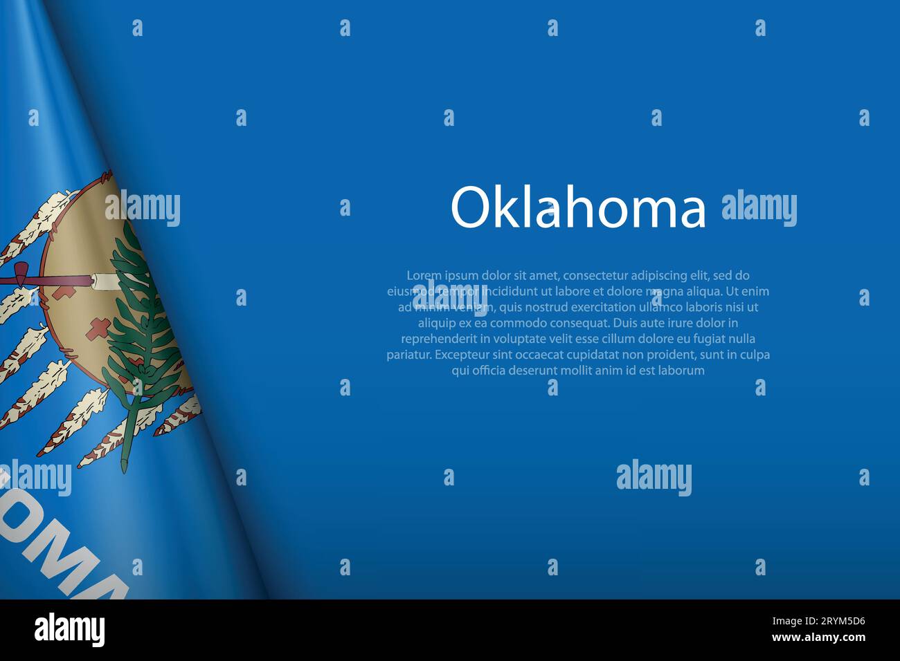 3d flag Oklahoma, state of United States, isolated on background with ...