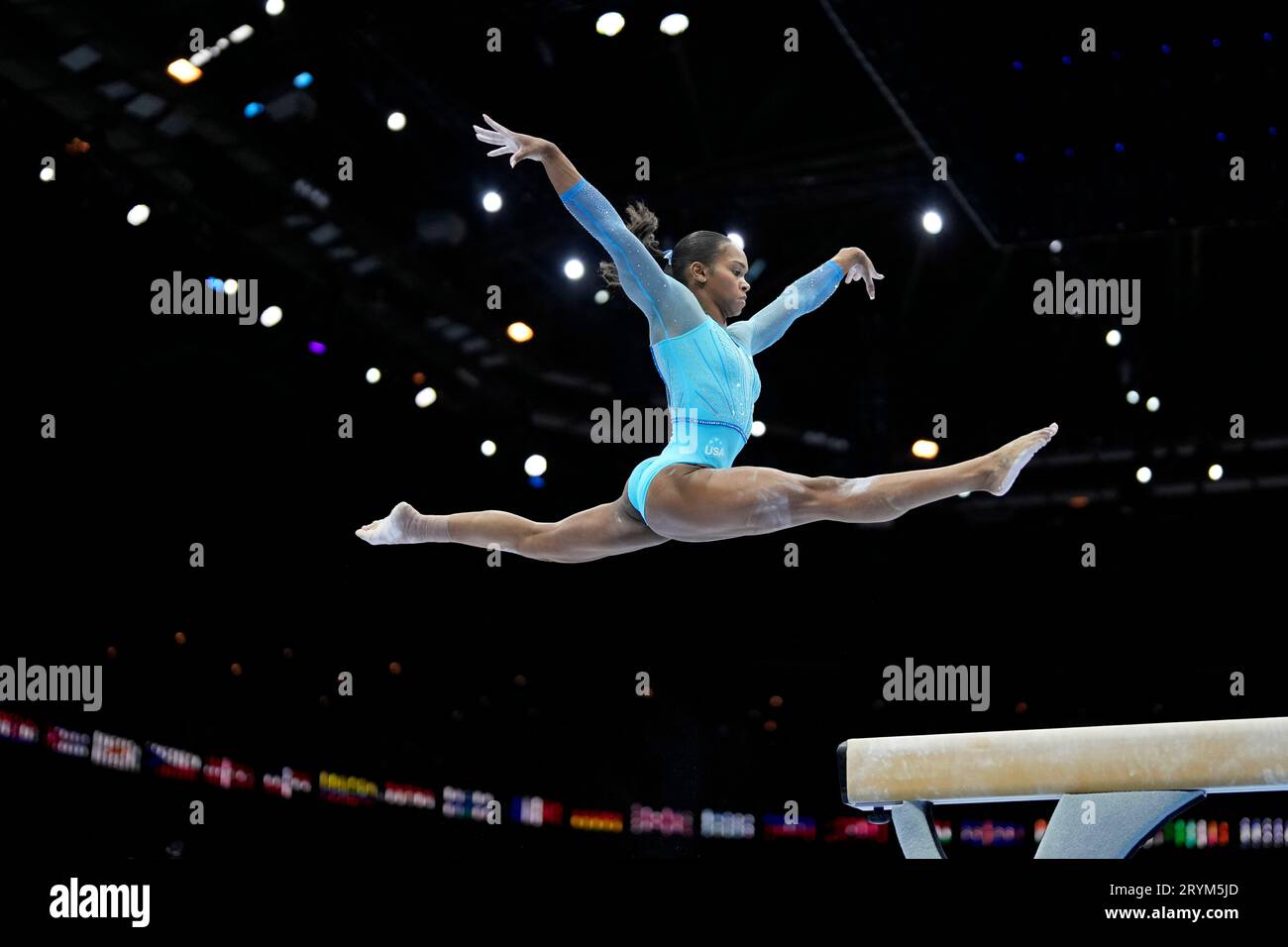 United States' Shilese Jones competes on the beam during Women's ...